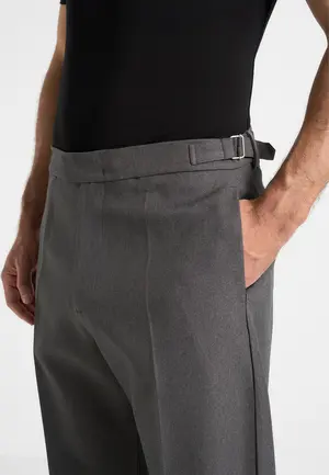 Manière De Voir Boris Wide Leg Tailored Trousers With Button Cuff