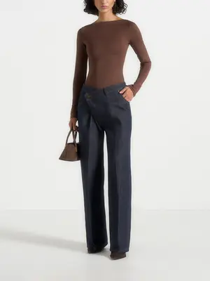 Manière De Voir Maniere De Voir Astrid Wrap Denim Wide Leg Jeans - Indigo
