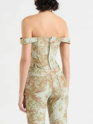 Manière De Voir Jacquard Corset Top - Sage