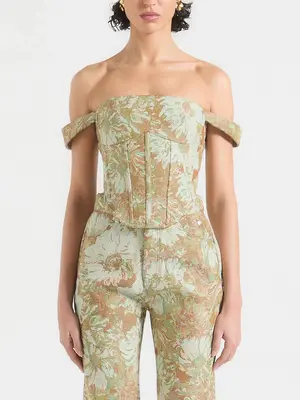 Manière De Voir Jacquard Corset Top - Sage
