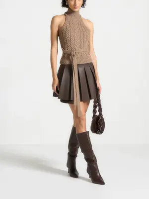 Manière De Voir Maniere De Voir Vegan Leather Pleated Skort