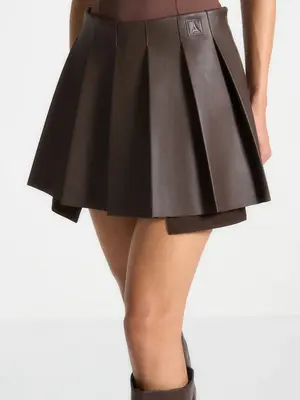Manière De Voir Maniere De Voir Vegan Leather Pleated Skort