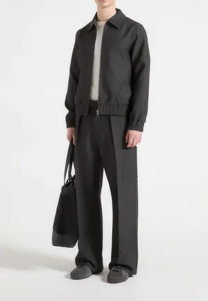 Manière De Voir Luca Wide Leg Trousers With Pleat Pocket Detail - Grey