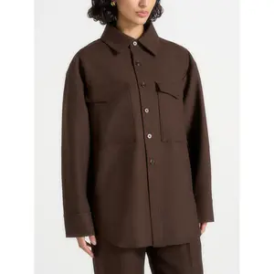 Manière De Voir Oversized Tailored Shirt - Brown