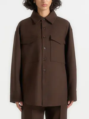 Manière De Voir Oversized Tailored Shirt - Brown