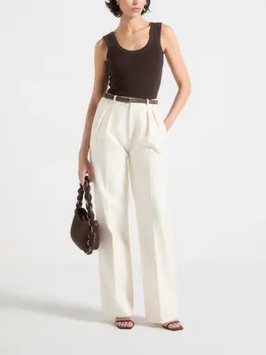 Manière De Voir Leonie Slim Suede Belt With Gold Hardware - Brown