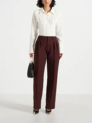 Manière De Voir Manier De Voir Julie Pleat Front Trousers - Wine Red