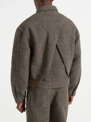 Manière De Voir Maniere De Voir Textured Boucle Cropped Jacket With Back Detail - Brown