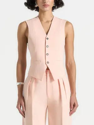 Manière De Voir Christine Structured Cinch Waistcoat - Peach