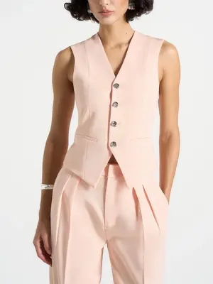 Manière De Voir Manière De Voir Christine Structured Cinch Waistcoat Peach