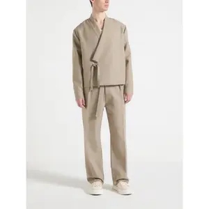 Manière De Voir Robin Textured Wrap Jacket - Beige