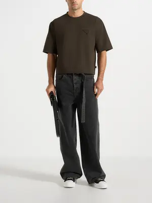 Manière De Voir Leon Boxy Cropped Tee - Olive