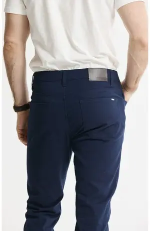 JACHS Cotton Silk Blend Stretch 5-pocket Pants - Navy