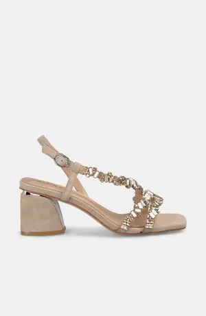 ALMA EN PENA Jewel Embellished Strappy Block Heel Sandals