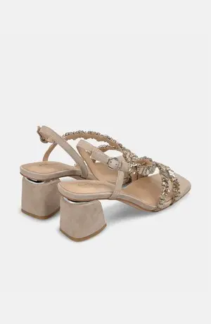 ALMA EN PENA Jewel Embellished Strappy Block Heel Sandals
