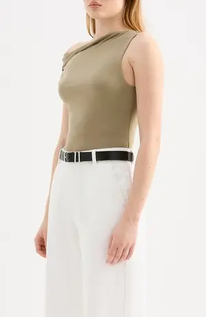 Nude Lucy Chelsea Asymmetrical Neckline Top
