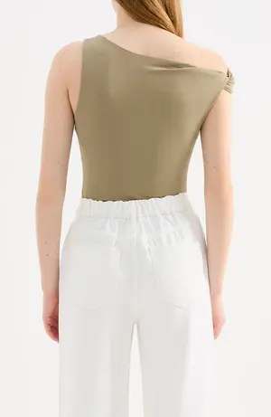 Nude Lucy Chelsea Asymmetrical Neckline Top