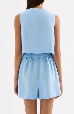 Nude Lucy Theo Linen Cropped Top