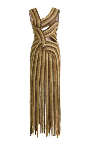 ANDREA ALMEIDA Asymmetrical Woven Maxi Dress
