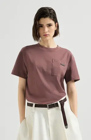 Brunello Cucinelli Cotton Jersey T-shirt With Shiny Tab