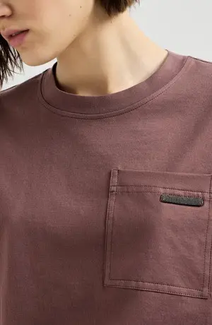 Brunello Cucinelli Cotton Jersey T-shirt With Shiny Tab