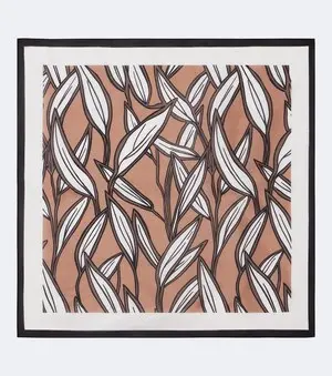 Brunello Cucinelli Printed Silk Twill Scarf - Brown