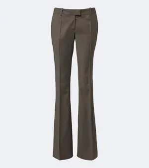 Attico Low-rise Flared Wool-blend Pants