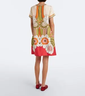 La DoubleJ Mini Swing Printed Silk Minidress - Multicoloured