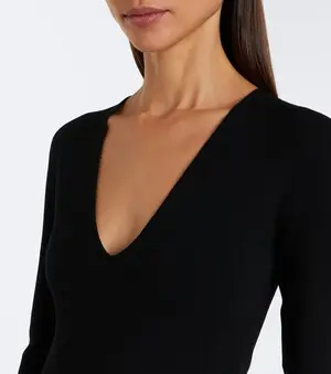 TOTEME V-neck Ribbed Knit Sweater