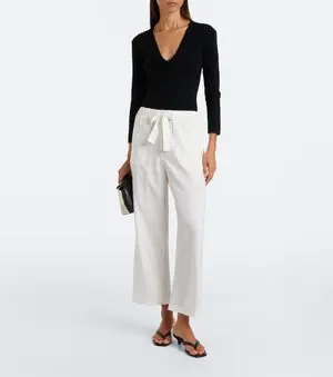 TOTEME V-neck Ribbed Knit Sweater