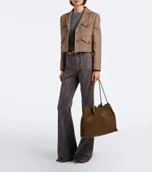 Etro Large Suede Tote Bag - Green