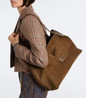 Etro Large Suede Tote Bag - Green
