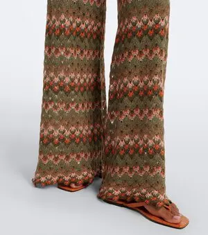La DoubleJ Embroidered Cotton-blend Palazzo Pants