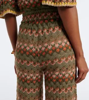 La DoubleJ Embroidered Cotton-blend Palazzo Pants