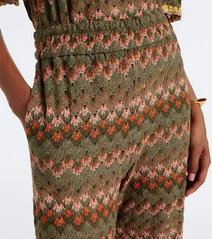 La DoubleJ Embroidered Cotton-blend Palazzo Pants