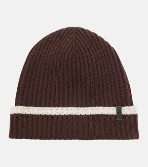 Brunello Cucinelli Monili Ribbed-knit Cashmere Beanie - Brown