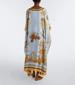 La DoubleJ Square Printed Silk Twill Kaftan