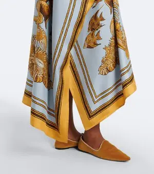 La DoubleJ Square Printed Silk Twill Kaftan