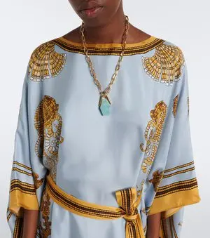 La DoubleJ Square Printed Silk Twill Kaftan