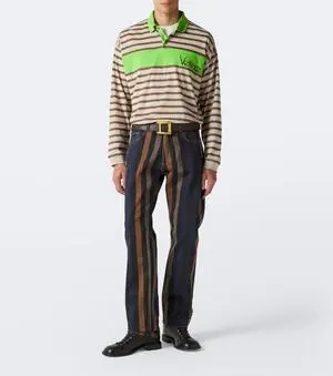 Versace Striped Straight Leg Jeans