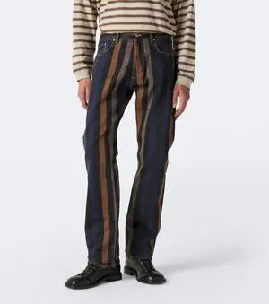 Versace Striped Straight Leg Jeans