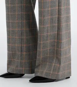 Stella McCartney Checked Wool Wide-leg Pants