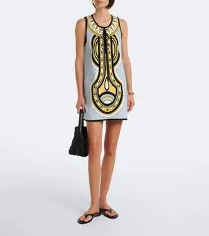 La DoubleJ Totem Printed Cotton Mini Dress