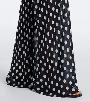 ALEXANDRA MIRO Scarlett Polka-dot Flared Pants