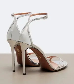 AQUAZZURA Nuda Mirrored Leather Sandals