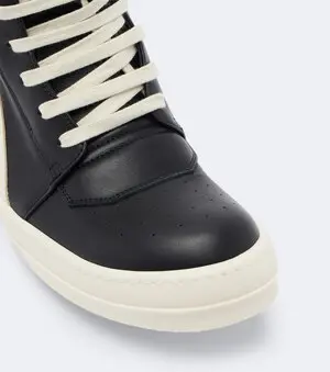 Rick Owens Geobasket Leather High-top Sneakers - Black