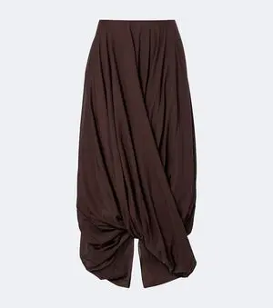 TOTEME Cotton-blend Jersey Midi Skirt - Brown