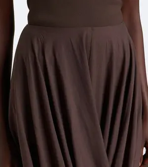 TOTEME Cotton-blend Jersey Midi Skirt - Brown