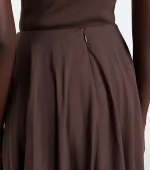 TOTEME Cotton-blend Jersey Midi Skirt - Brown