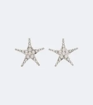 Alessandra Rich Crystal-embellished Star Earrings - Silver